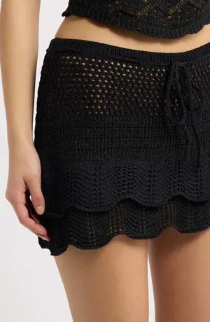 HELLO MOLLY Palm Shade Knit Miniskirt