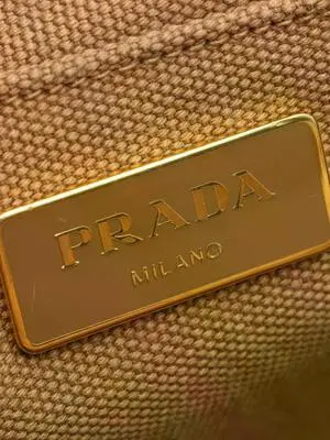 Prada 2013-2026 Large Canvas Canapa Logo Tote Satchel