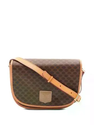 Celine 2013 Macadam Coated Canvas Crossbody Bag - Brown