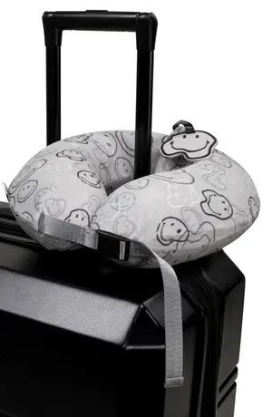 SMILEYWORLD Melted Smiles Marshmallow Memory Foam Travel Pillow - Grey