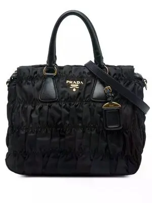 Prada 2013-2026 Tessuto Gaufre Satchel - Black