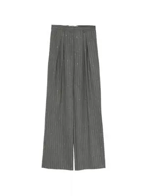 SIMONA CORSELLINI Pinstripe-pattern Pleated Trousers - Grey