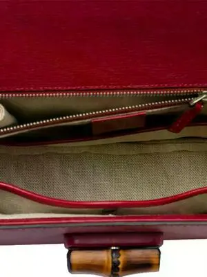 Gucci 2016-2026 Medium Calfskin Bamboo Top Handle Bag Satchel