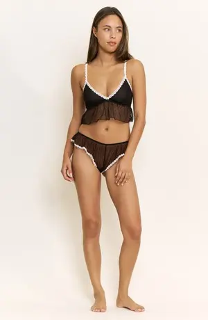 Honeydew Intimates Arisa Mesh Camisole & Thong Set - Black