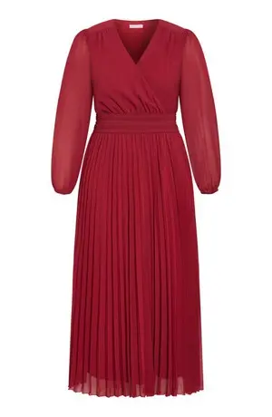 City Chic Georgina Pleated Maxi Dress - Sienna