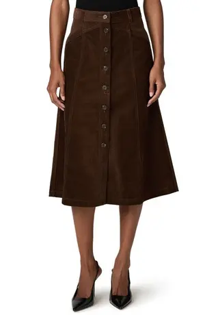 Paige Jahn Corduroy A-line Midi Skirt