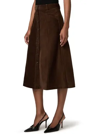 Paige Jahn Corduroy A-line Midi Skirt