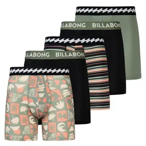BILLABONG Underwear 5 Pack Nylon Performance Boxer Briefs For - Assorted 2
