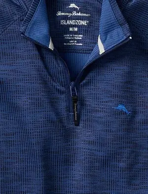 Tommy Bahama Big & Tall Palm Pro Half-zip Islandzoneâ® Sweatshirt - Maritime