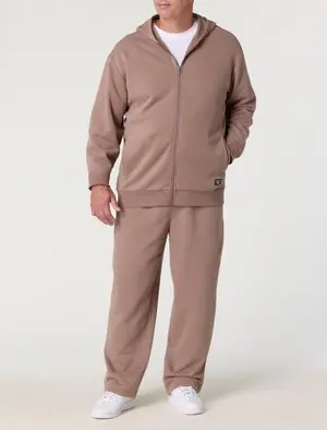 REEBOK Big & Tall Lux Offday Front-zip Hoodie - Putty