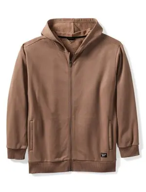 REEBOK Big & Tall Lux Offday Front-zip Hoodie - Putty