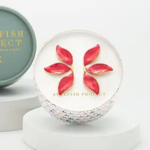 STARFISH PROJECT Canopy Leaf Earrings - Ruby Glow/gold