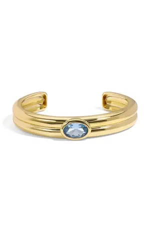 Lili Claspe Aqua Romy Fluted Cuff Bracelet - Gold