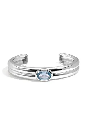 Lili Claspe Aqua Romy Fluted Cuff Bracelet - Silver