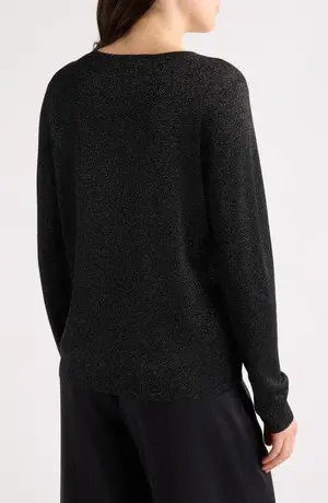 Eileen Fisher U-neck Metallic Wool Sweater
