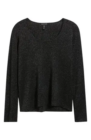 Eileen Fisher U-neck Metallic Wool Sweater