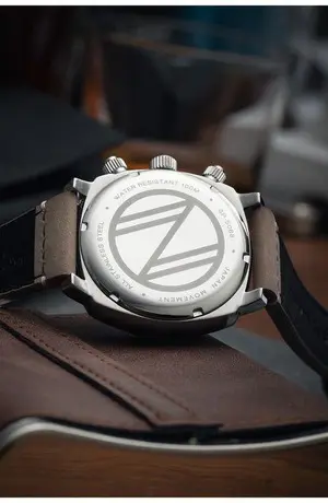 SPINNAKER Hull Chronograph Japanese Quartz Leather Strap Watch - Blue