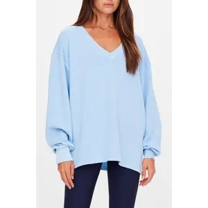 The Upside Lou V-neck Organic Cotton Sweater - Blue