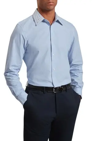 Ted Baker London Mikels Striped Cotton Button-up Shirt - Blue