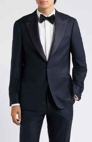 Canali Capri Peak Lapel Wool Blend Tuxedo