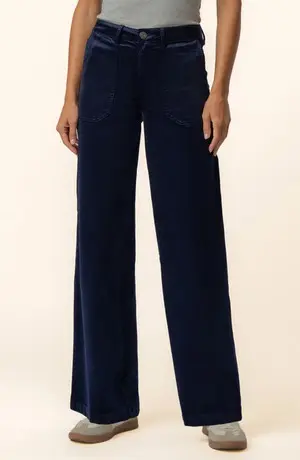 Kut From The Kloth Jodi High Waist Straight Leg Velveteen Pants - Midnight