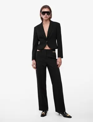 Koton High Rise Cut-out Detail Tailored Trousers
