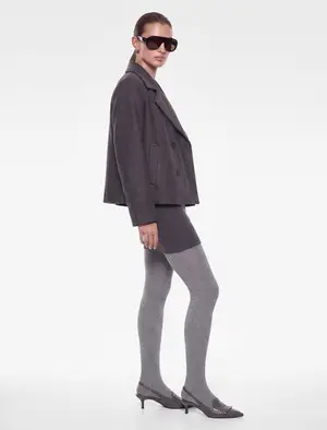 Koton Long Sleeve Notched Lapel Pea Coat