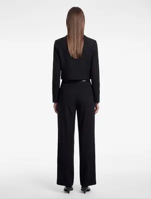 Koton Long Sleeve Notched Lapel Cropped Blazer With Brooch Detail