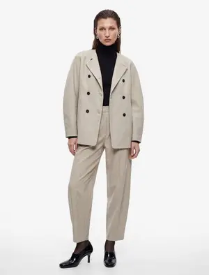 Koton Long Sleeve Double Breasted Asymmetric Blazer