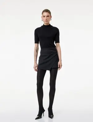 Koton Slim Draped Wrap Mini Skort