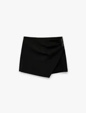 Koton Slim Draped Wrap Mini Skort