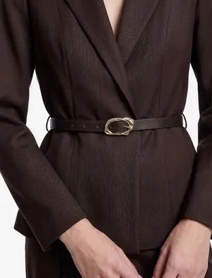 Koton Long Sleeve Notched Lapel Blazer With Belt