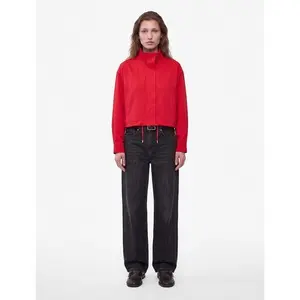 Koton Cotton Funnel Neck Gabardine Bomber Jacket