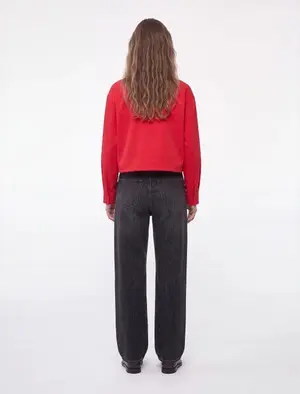 Koton Cotton Funnel Neck Gabardine Bomber Jacket