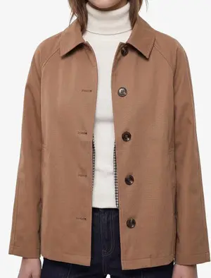 Koton Long Sleeve Collared Gabardine Short Trench Coat