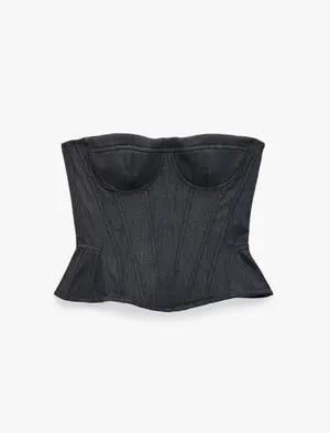 Koton Structured Strapless Corset Top With Flared Hem