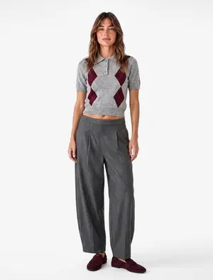 Koton Mid Rise Tailored Barrel Trousers