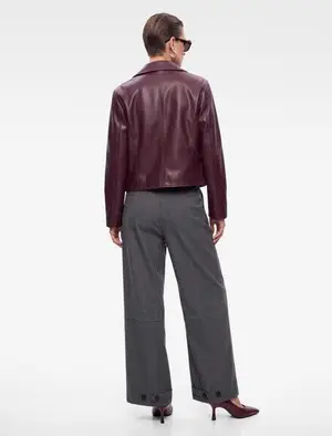 Koton Wide Leg Pleated Trousers With Adjustable Buttoned Hems