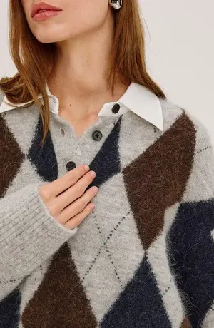 Rails Linda Argyle Alpaca Blend Sweater