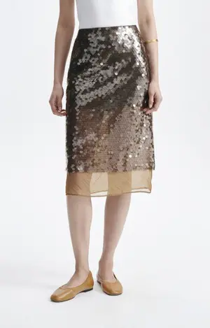 Vanessa Bruno Midi Skirt - Vb Brass