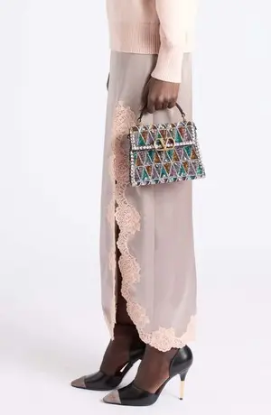 Valentino Garavani V-sling Sequin Mini Top Handle Bag