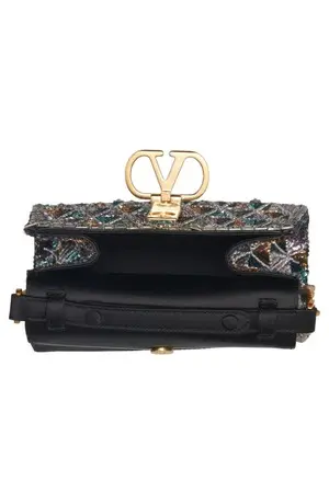 Valentino Garavani V-sling Sequin Mini Top Handle Bag