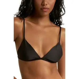 Honeydew Intimates Megan Satin Triangle Bralette - Black