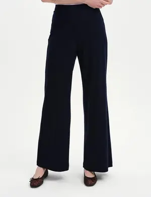 FINERY LONDON Reyna Ponte Jersey Pants - Navy