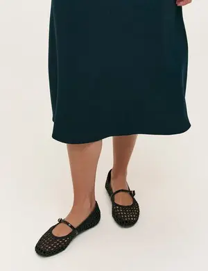 FINERY LONDON Ramona Crepe Midi Skirt