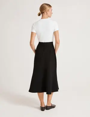 FINERY LONDON Gracie Crepe Midi Skirt