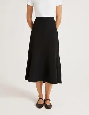 FINERY LONDON Gracie Crepe Midi Skirt
