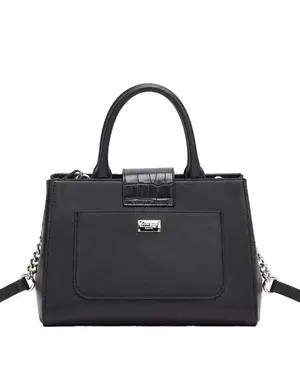 Philipp Plein Nappa Handle Bag Hexagon Strass Cocco Cut