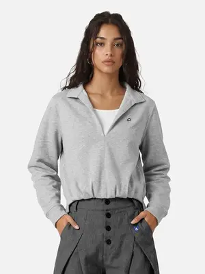 AELFRIC EDEN Deep V-neck Layered Sweatshirt - Grey