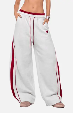 AELFRIC EDEN Contrast Panel Baggy Barrel Sweatpants - Grey
